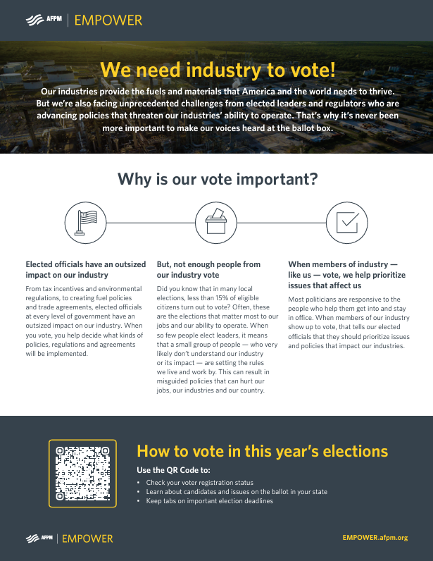 We need industry to vote! | AFPM EMPOWER