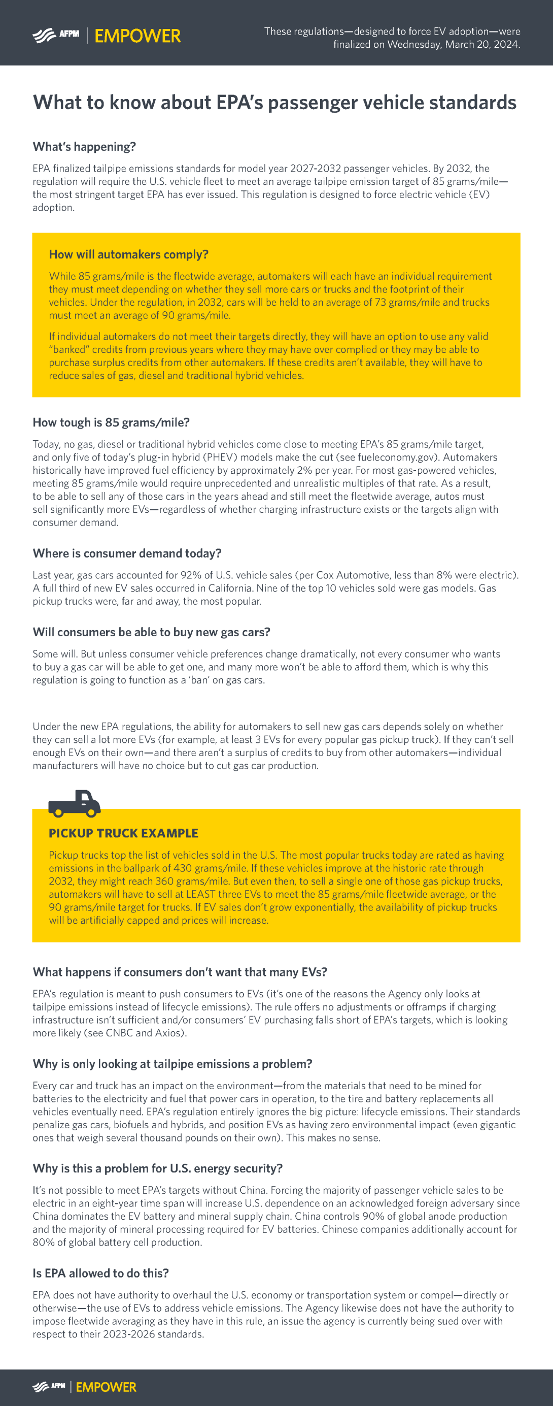 What to know about EPA’s passenger vehicle standards | AFPM EMPOWER